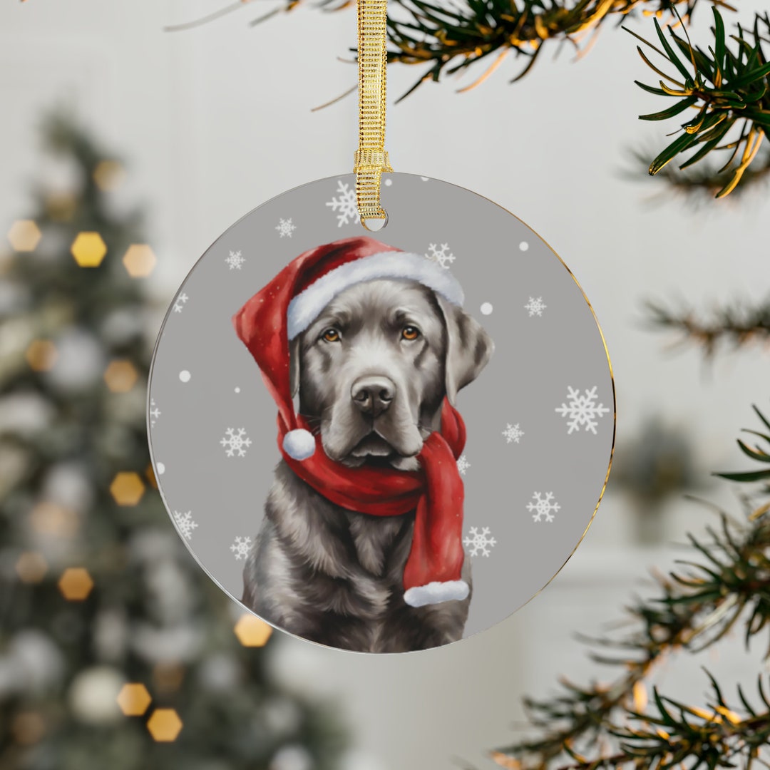 Silver Lab Ornament Acrylic Christmas Decoration Ornaments Dog Mom Tree ...