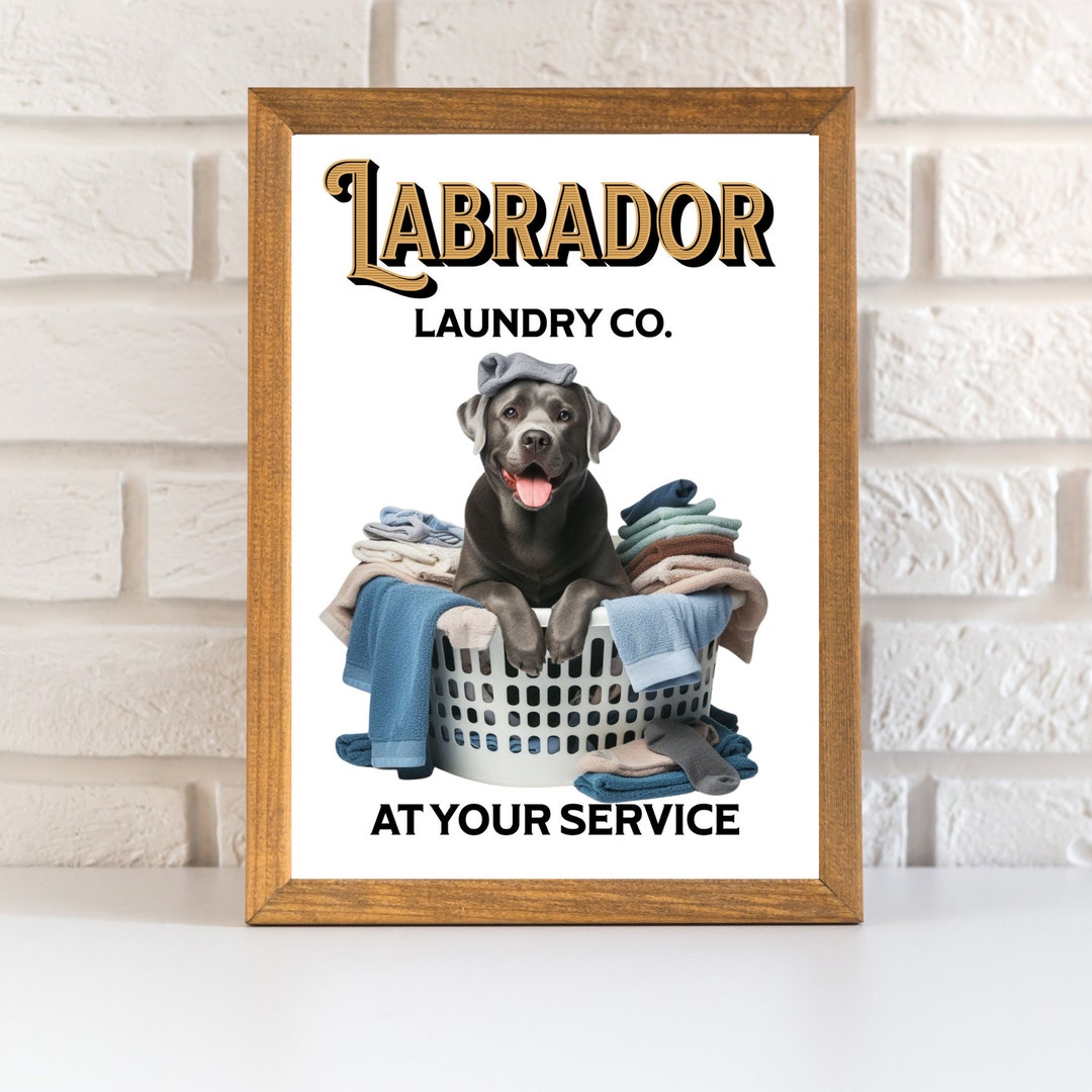 Charcoal Lab Laundry Wall Art for Laundry Room Lab Print for Laundry ...