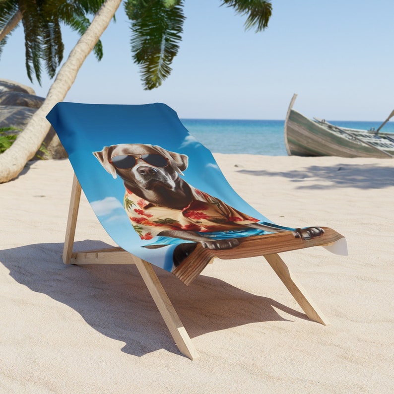 Silver Lab Beach Towel Cool Canine Summer Stylin' Edition Silver ...