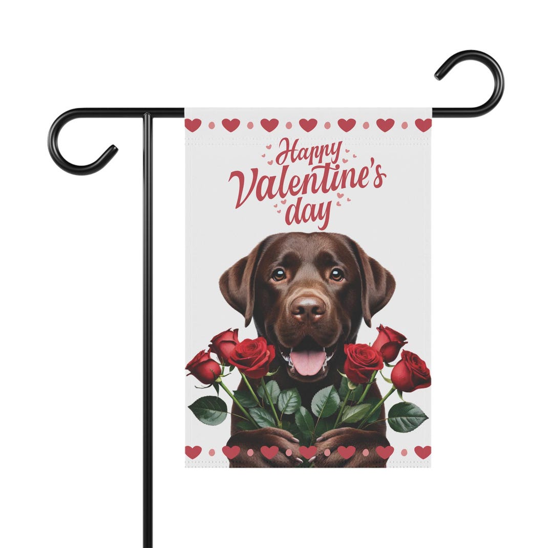 Chocolate Lab Valentines Day Garden Flag, Outdoor Decor for Dog Lover ...