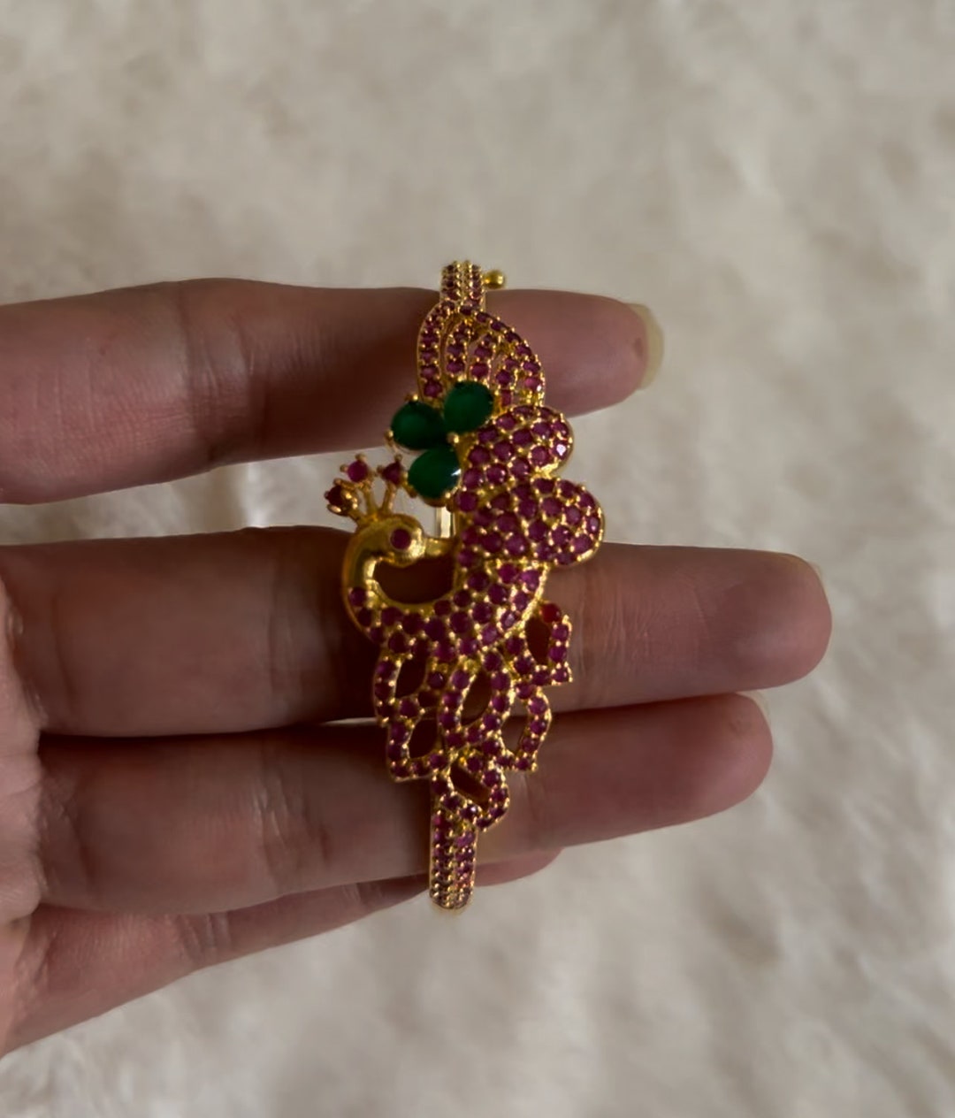 Kemp Gold Diamond Bracelet / Crystal Bangles/ Indian Jewelry/ Pakistani Jewelry/ Turkish Jewelry ...