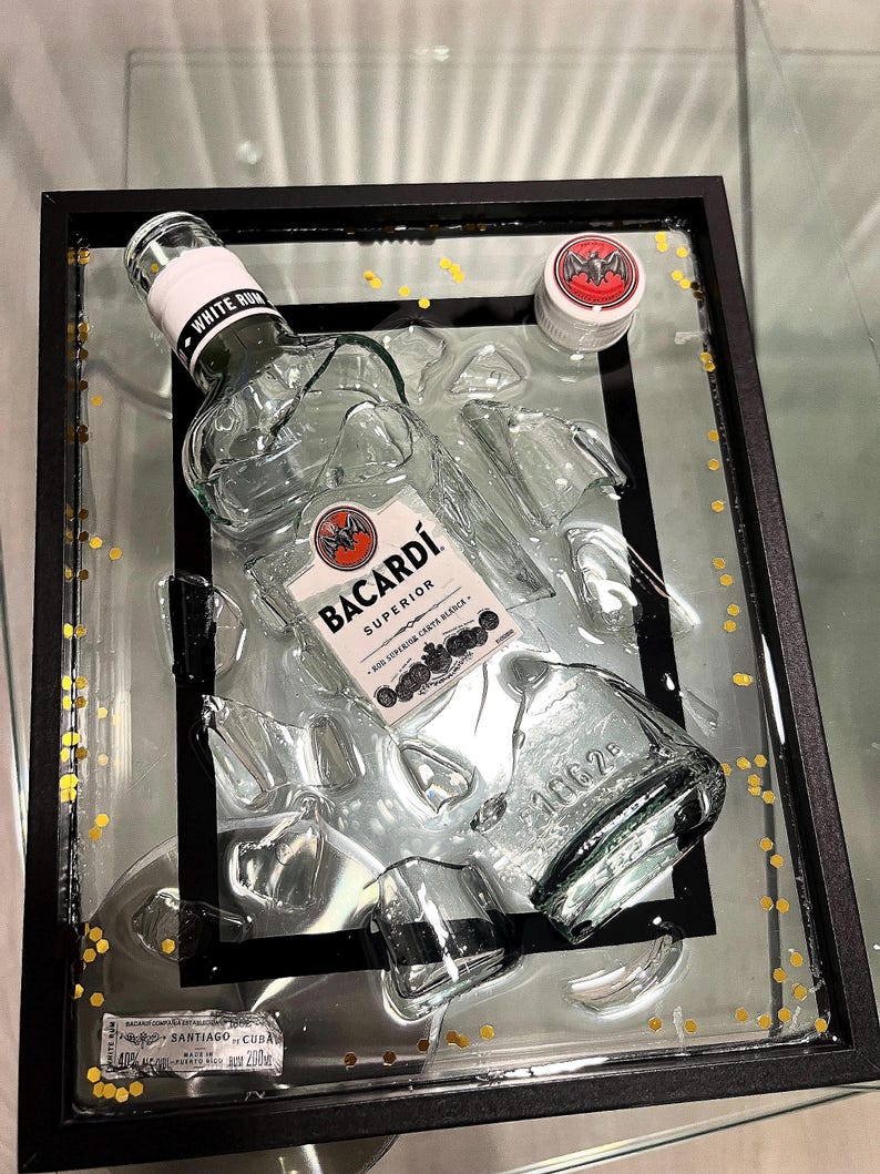 Resin Bottle Painting, Art and Collecting, Art for Bar, Home Decoration ...