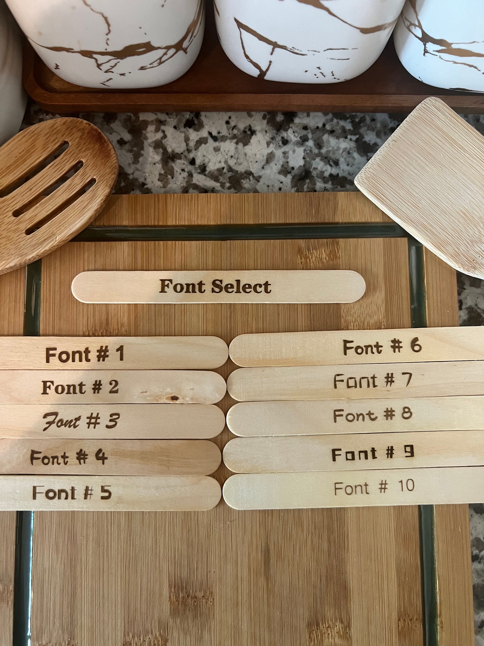 Personalized 5 Piece Wooden Spoon Set, Laser Engraved Spoon Set ...