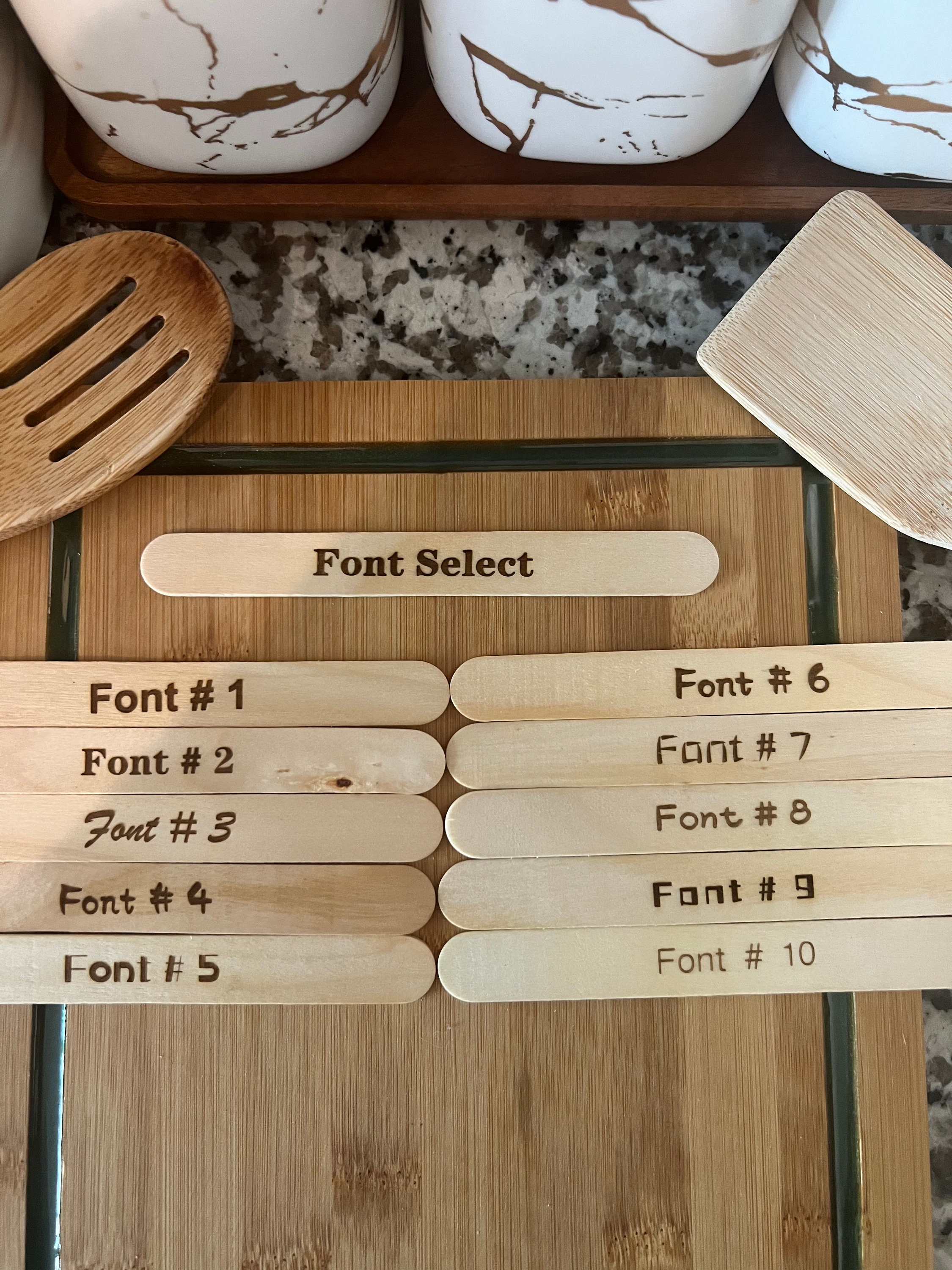 Personalized 5 Piece Wooden Spoon Set, Laser Engraved Spoon Set ...
