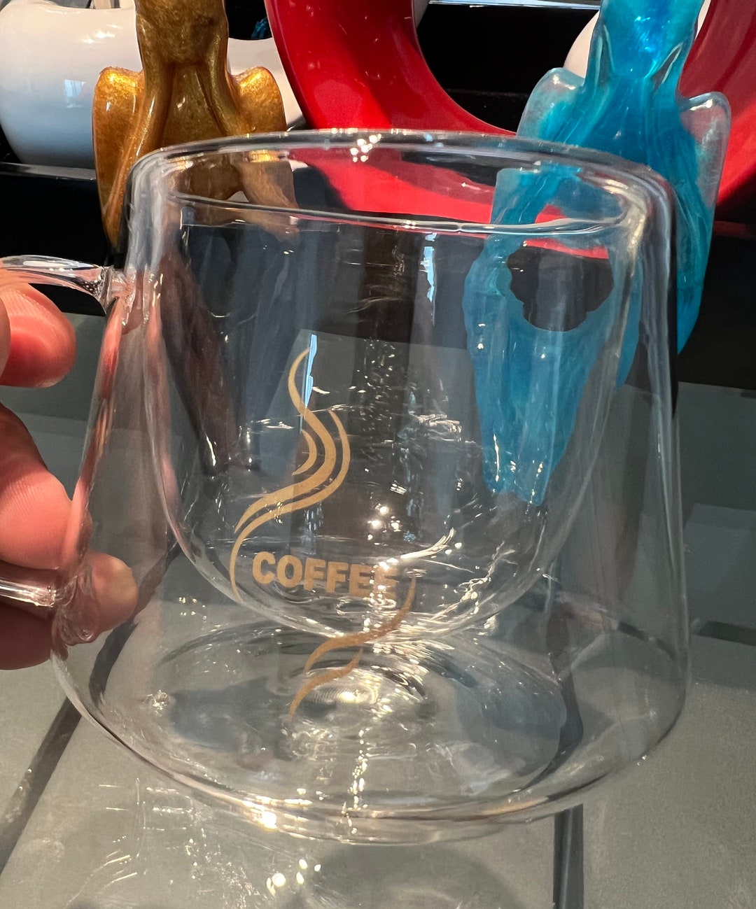 Double Bottom Glass Cup, Coffee Cup Oh Milk Cup, Breakfast Cup, Elegant ...