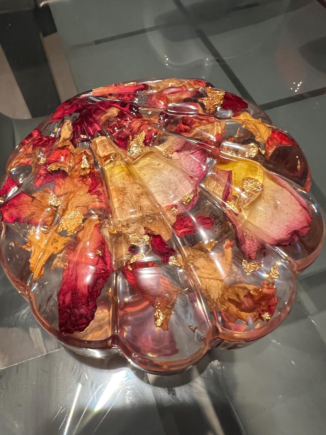 Seashell Shaped Box, Trinket Box With Preserved Real Rose Petals ...