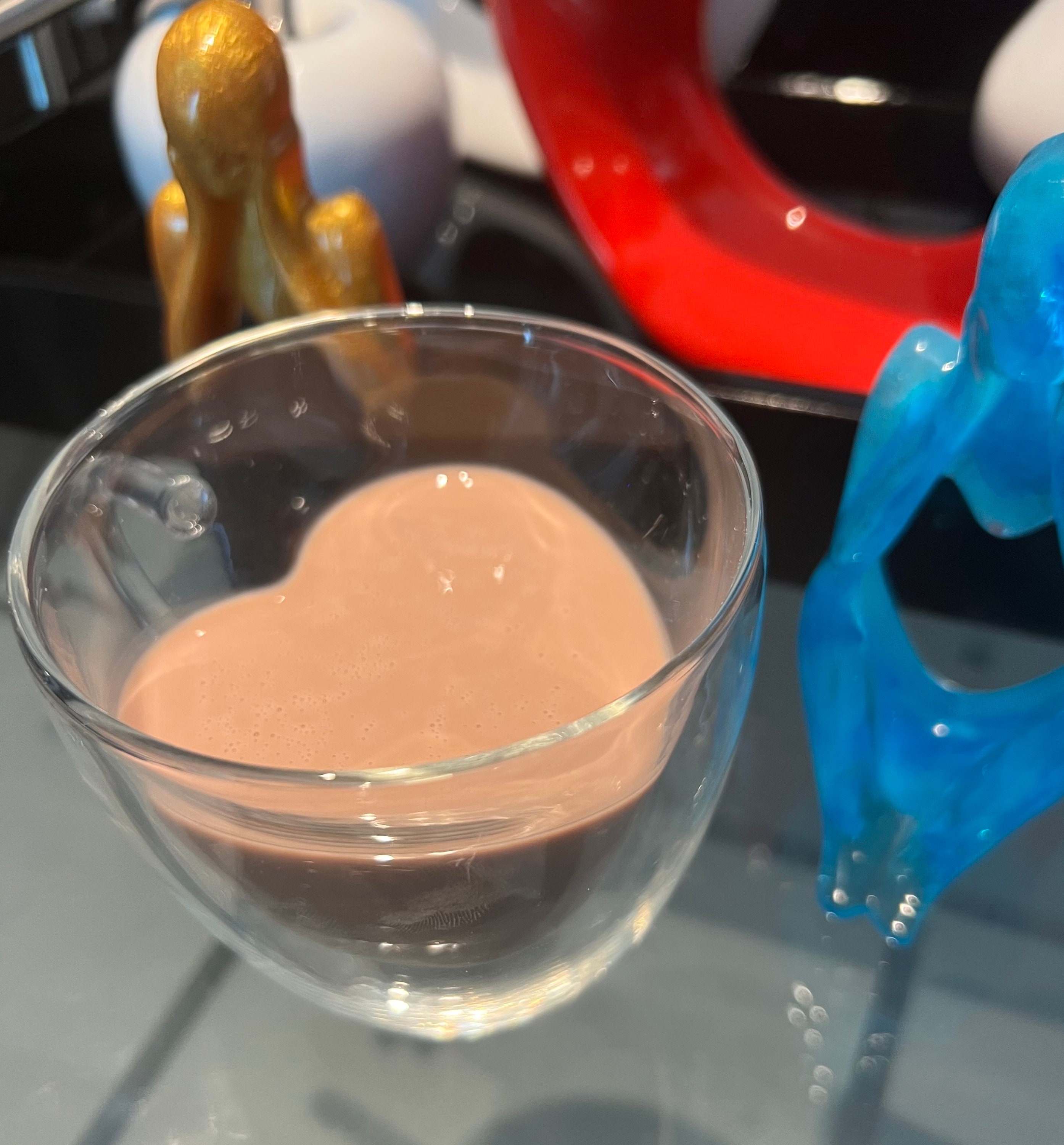 Double Bottom Heart Inner Glass Cup, Coffee Cup or Milk Cup, Breakfast ...