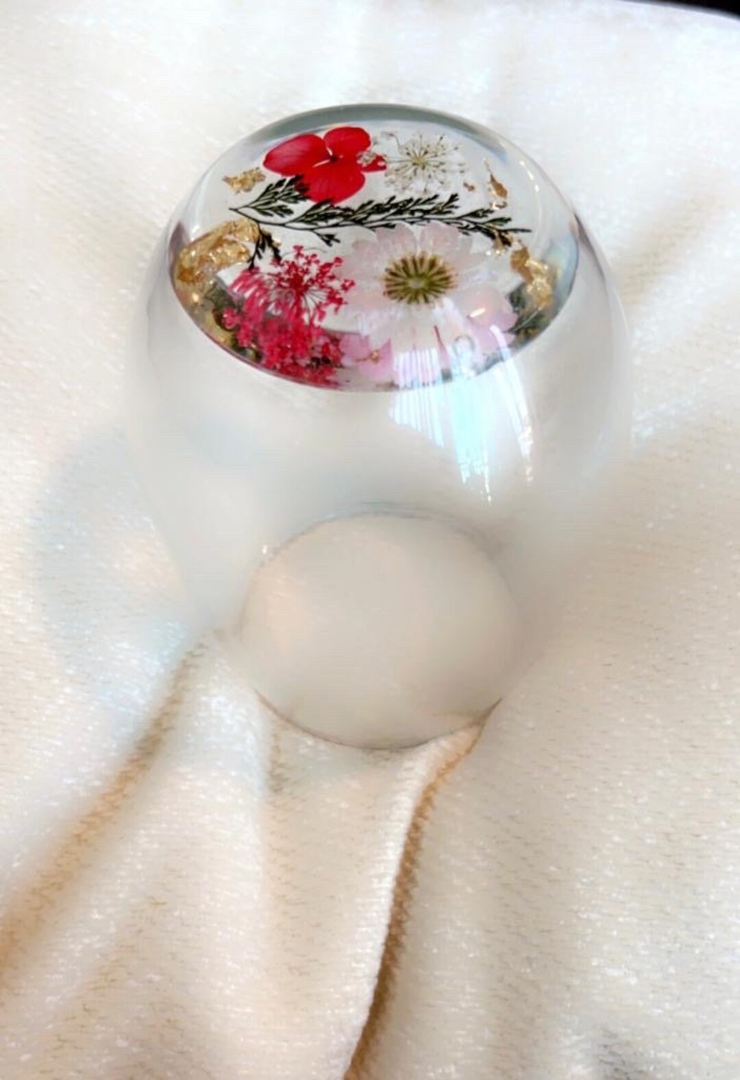 Wine Glasses With Real Pressed Flowers, Oh Preserved Rose Petals, Real ...