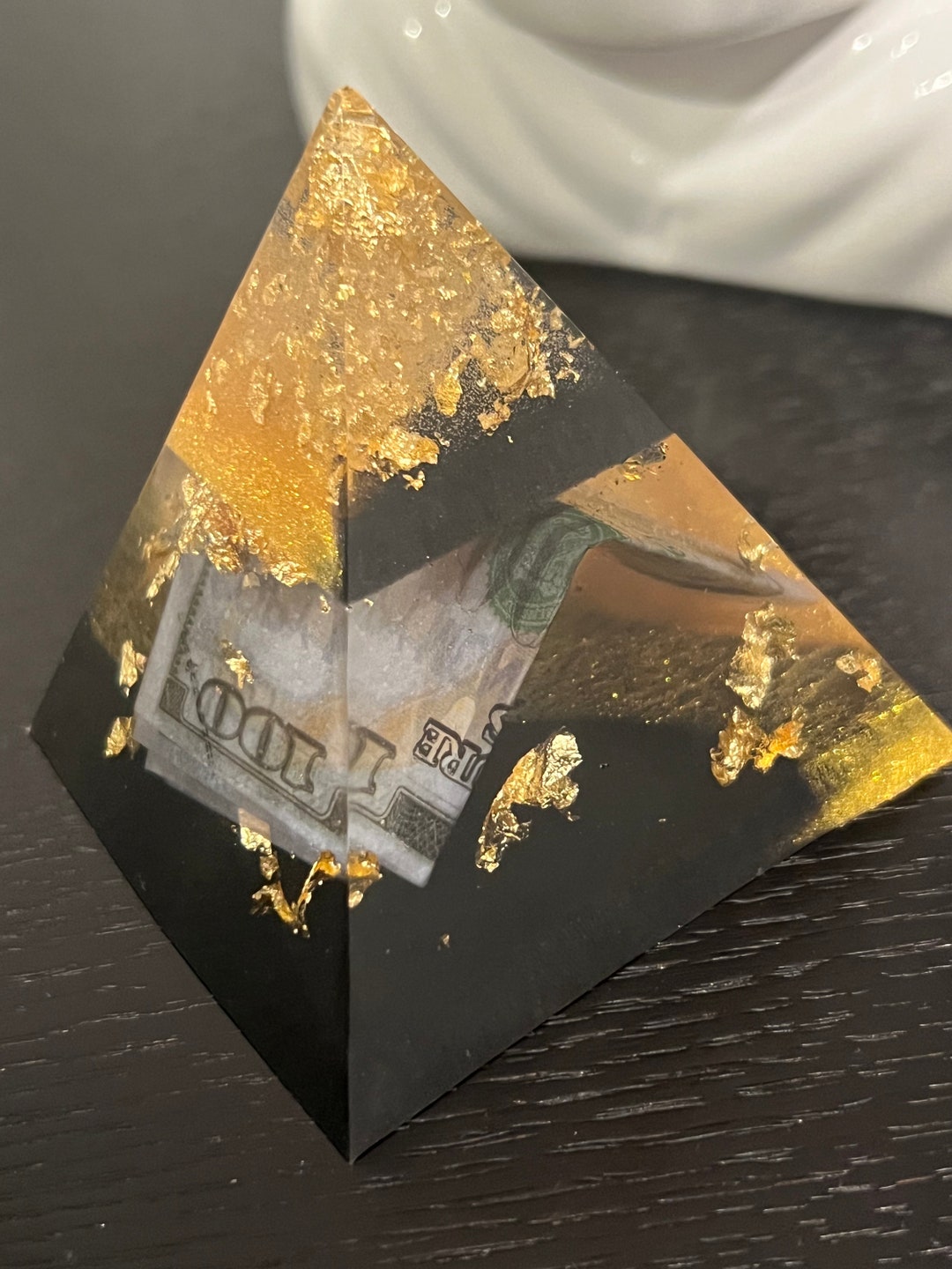 Money Pyramid, Pyramid With Encapsulated Imitation 100 Dollar Bill ...