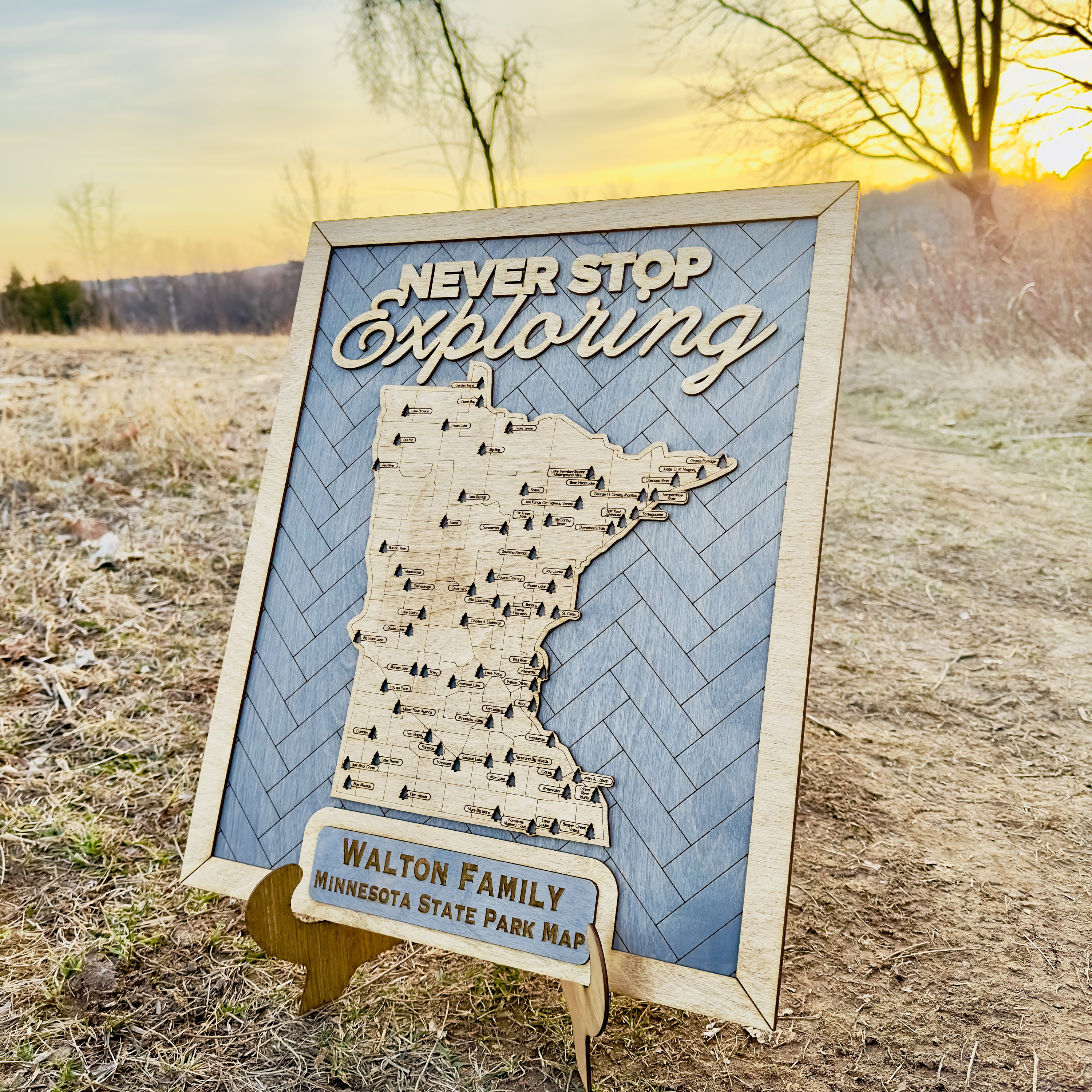 Custom Minnesota State Parks Travel Map | Personalized Minnesota ...