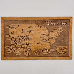Custom USA National Parks Travel Map | Camper RV Gift | 5th Anniversary ...