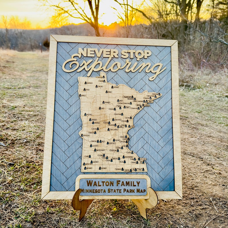 Custom Minnesota State Parks Travel Map | Personalized Minnesota ...