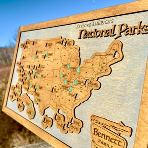 Custom USA National Parks Travel Map | Camper RV Gift | 5th Anniversary ...