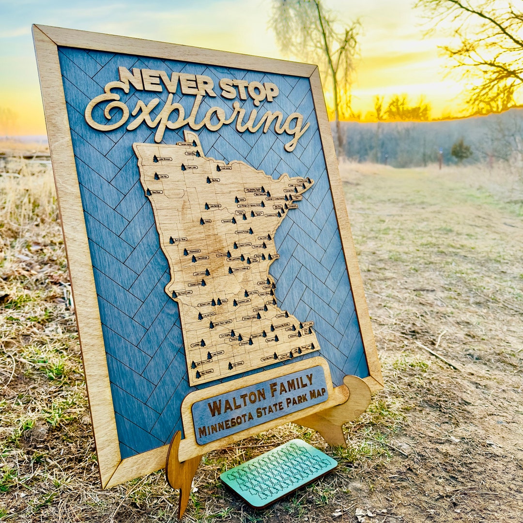 Custom Minnesota State Parks Travel Map | Personalized Minnesota Tracker Map | Gift for ...