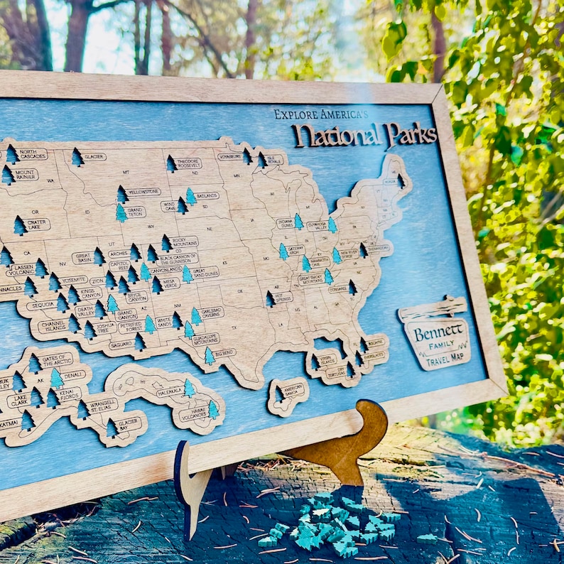 Custom USA National Parks Travel Map | Camper RV Gift | 5th Anniversary ...
