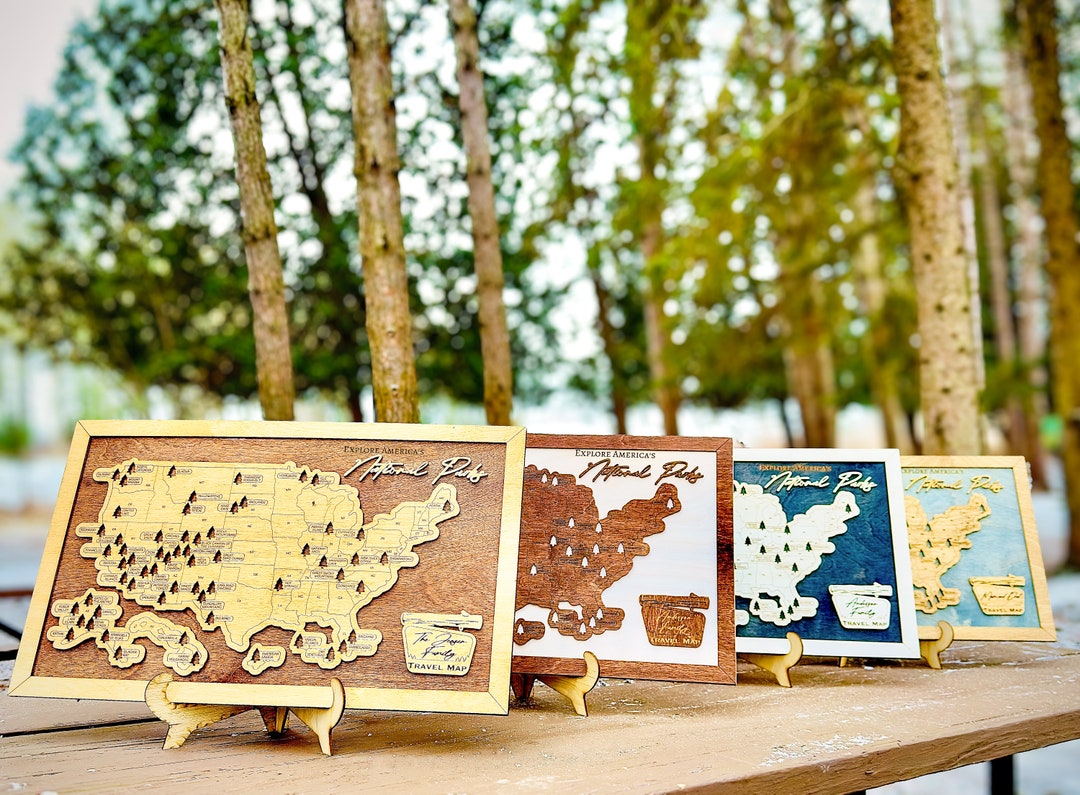 Personalized USA National Parks Travel Map | Camper RV Gift | 5th ...
