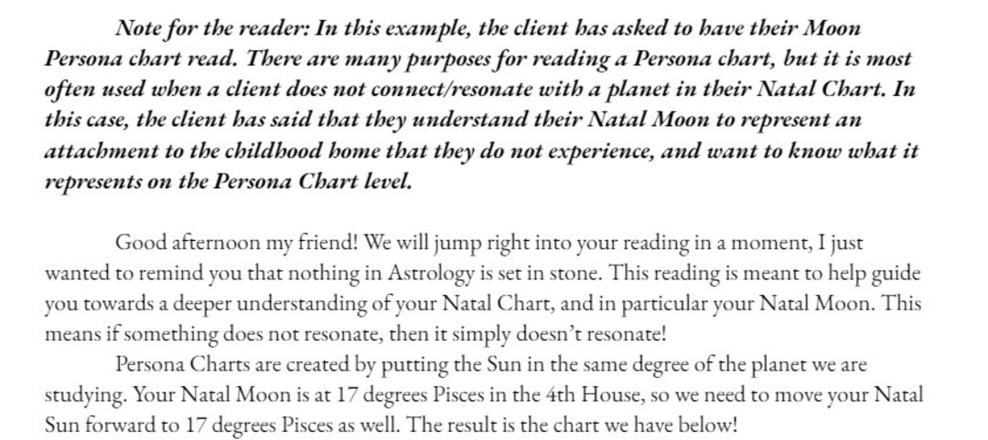 Persona Chart Reading - Etsy