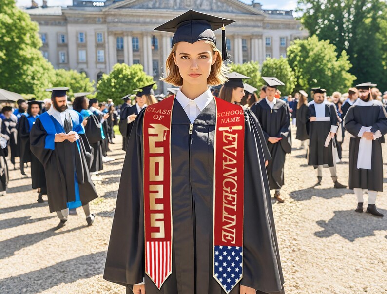 Custom Graduation Stole, Personalized Grad Sash, Celebration Stole for ...