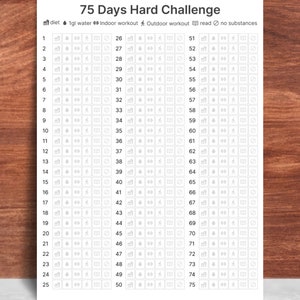 75-day Hard Challenge Printable Digital PDF - Etsy