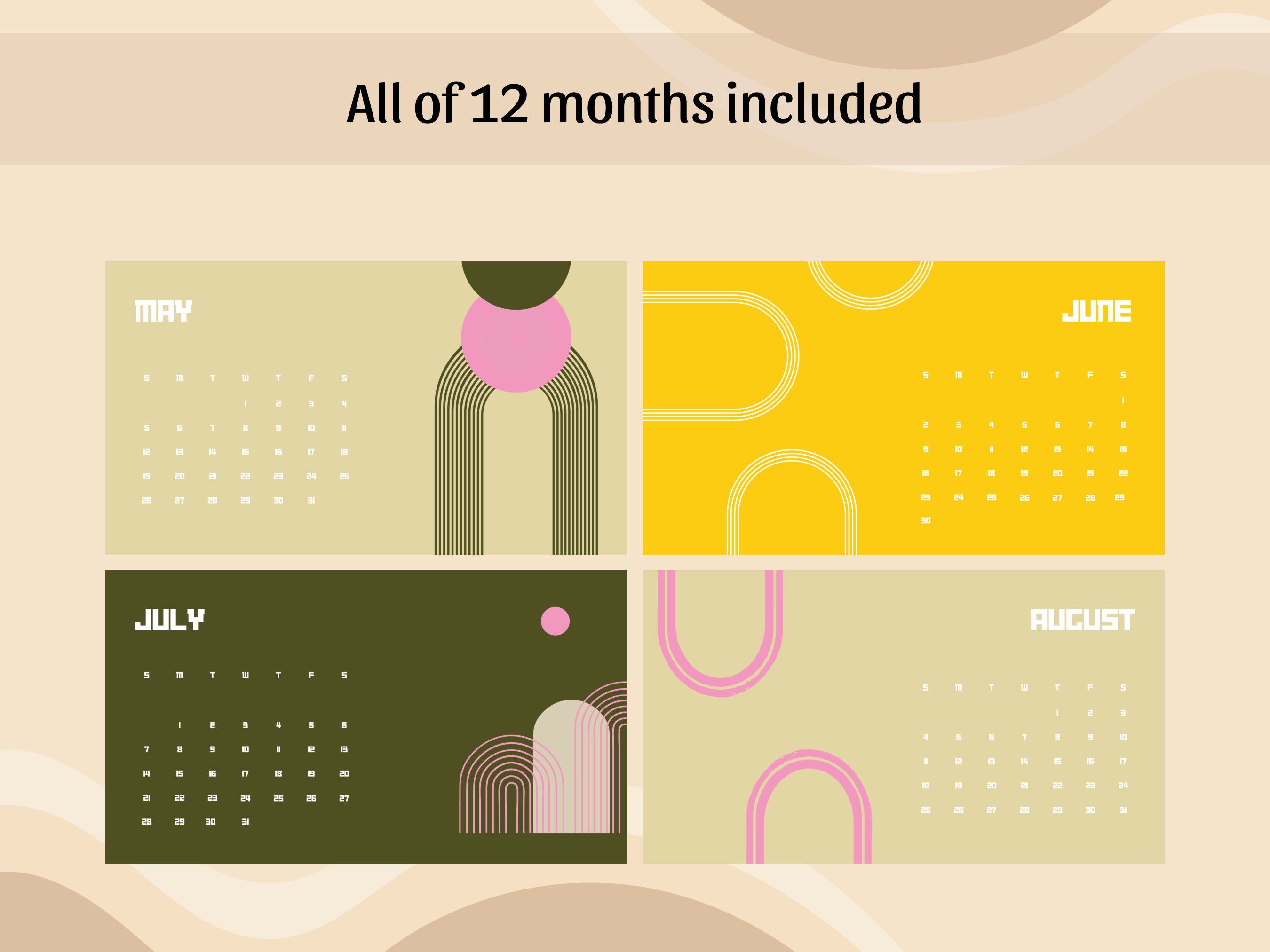 Printable Art Calendar 2024 A4 - Etsy