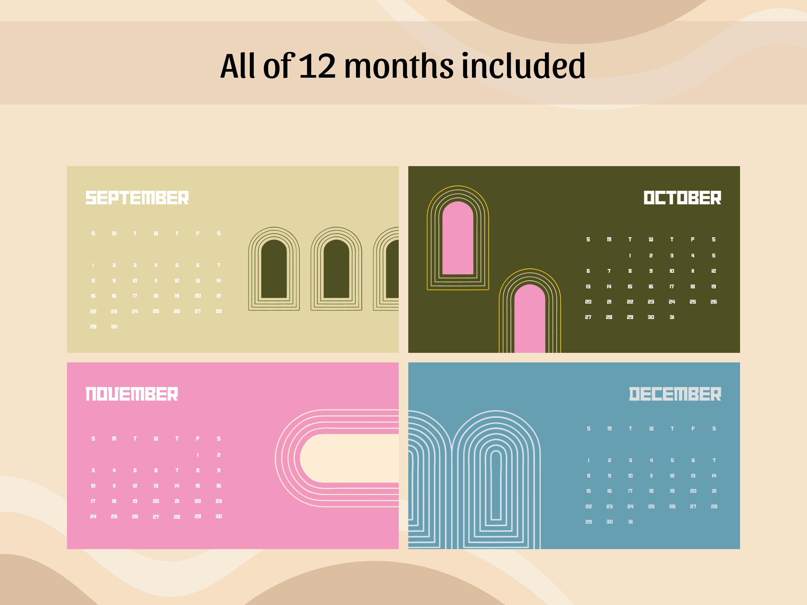 Printable Art Calendar 2024 A4 - Etsy