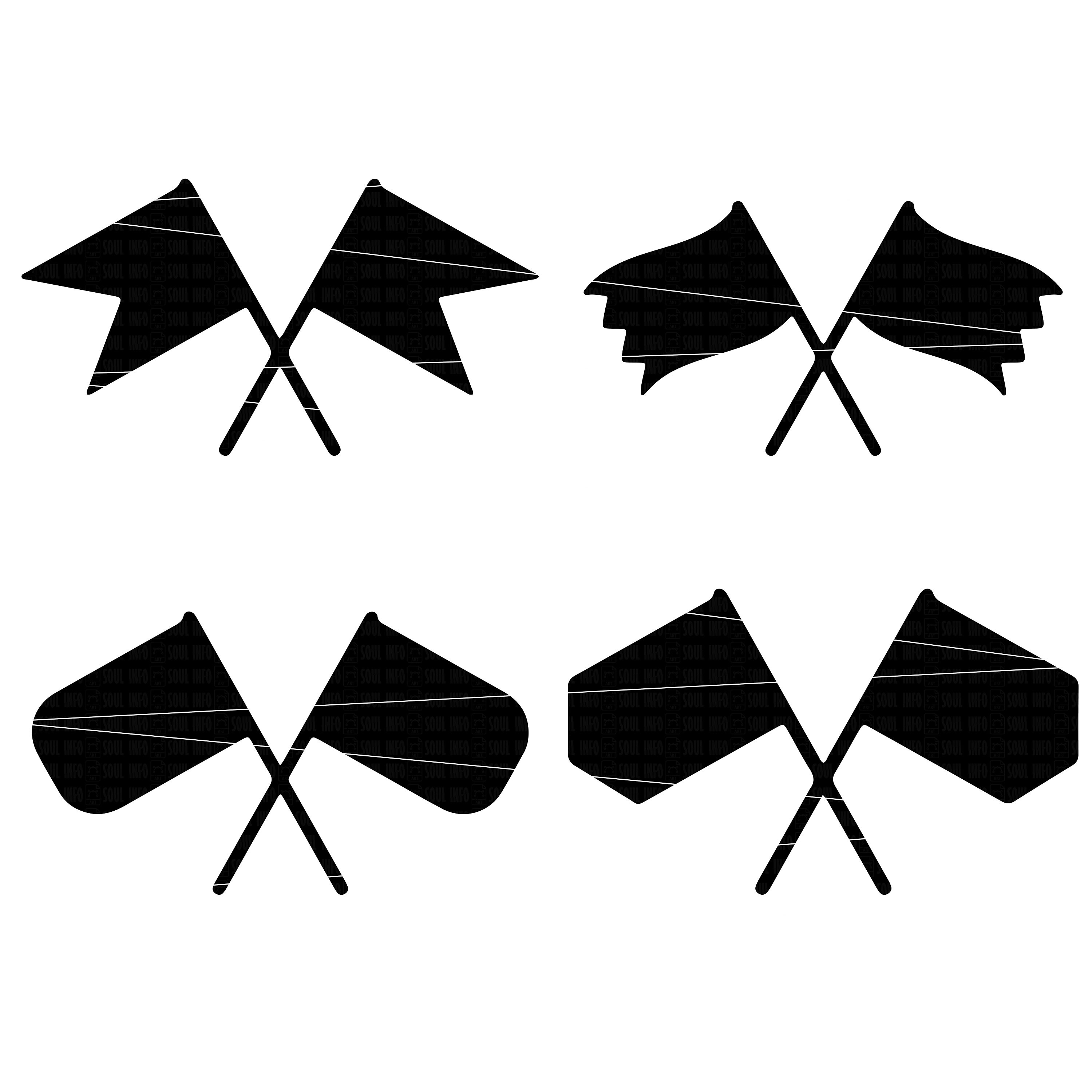 15 Double Flag Silhouette Bundle Part-19,flag Svg, Svg, Dxf, Png, Eps ...