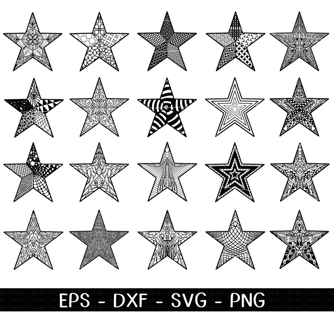 20 CHRISTMAS STARS Bundle Part-16 in SVG etc Stars vector - Etsy España