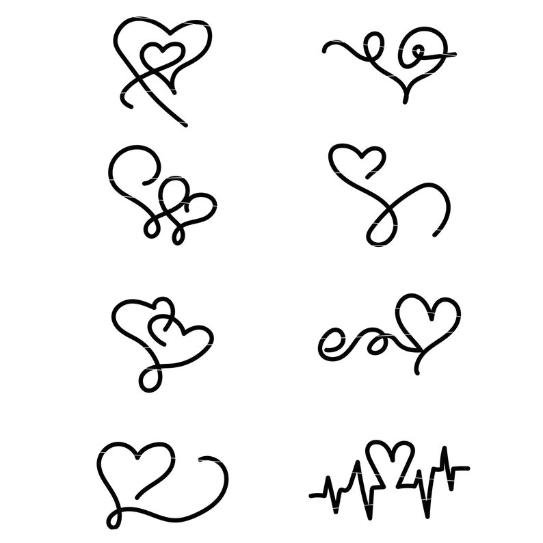 30 Heart Hand Drawn Part-50, Svg, Dxf, Png, Eps Files for Cricut ...