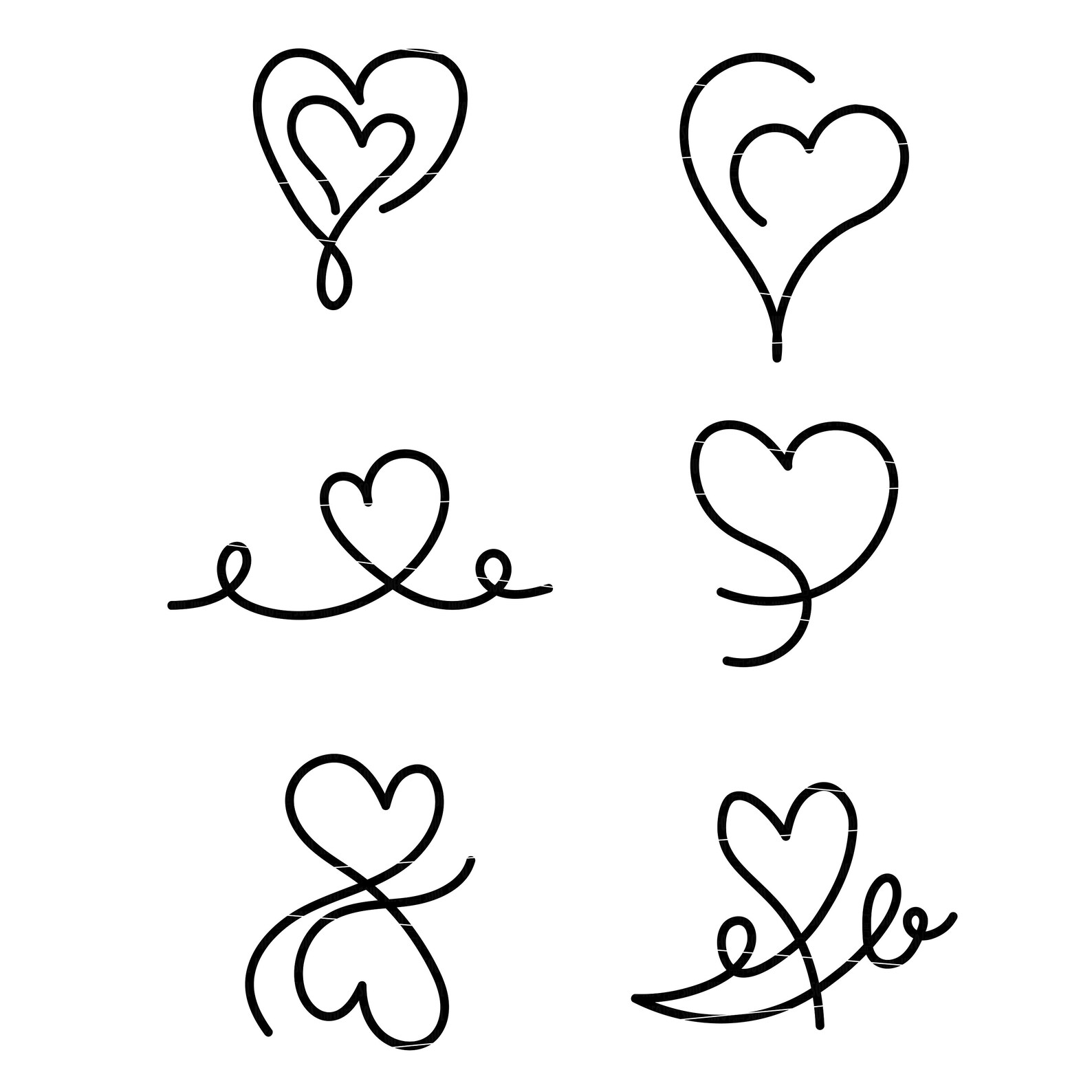 30 Heart Hand Drawn Part-50, Svg, Dxf, Png, Eps Files for Cricut ...