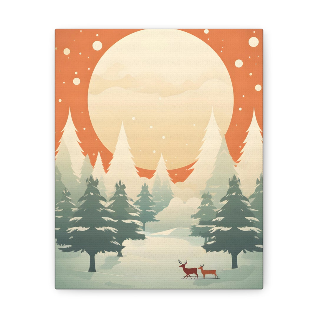 Mid-century Modern Forest Canvas Gallery Wraps - Etsy