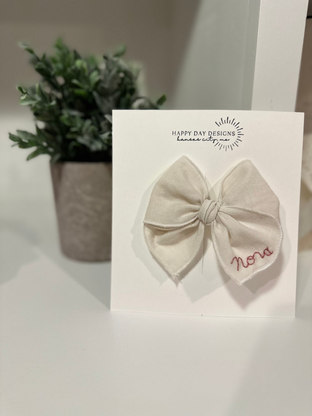 Personalized Name Bows - Hand Embroidered Name Personalization ...