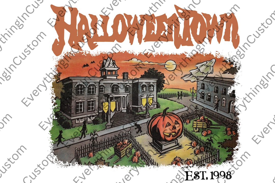 Vintage Halloween Town Est 1998 Png, Halloweentown Png,pumpkin ...