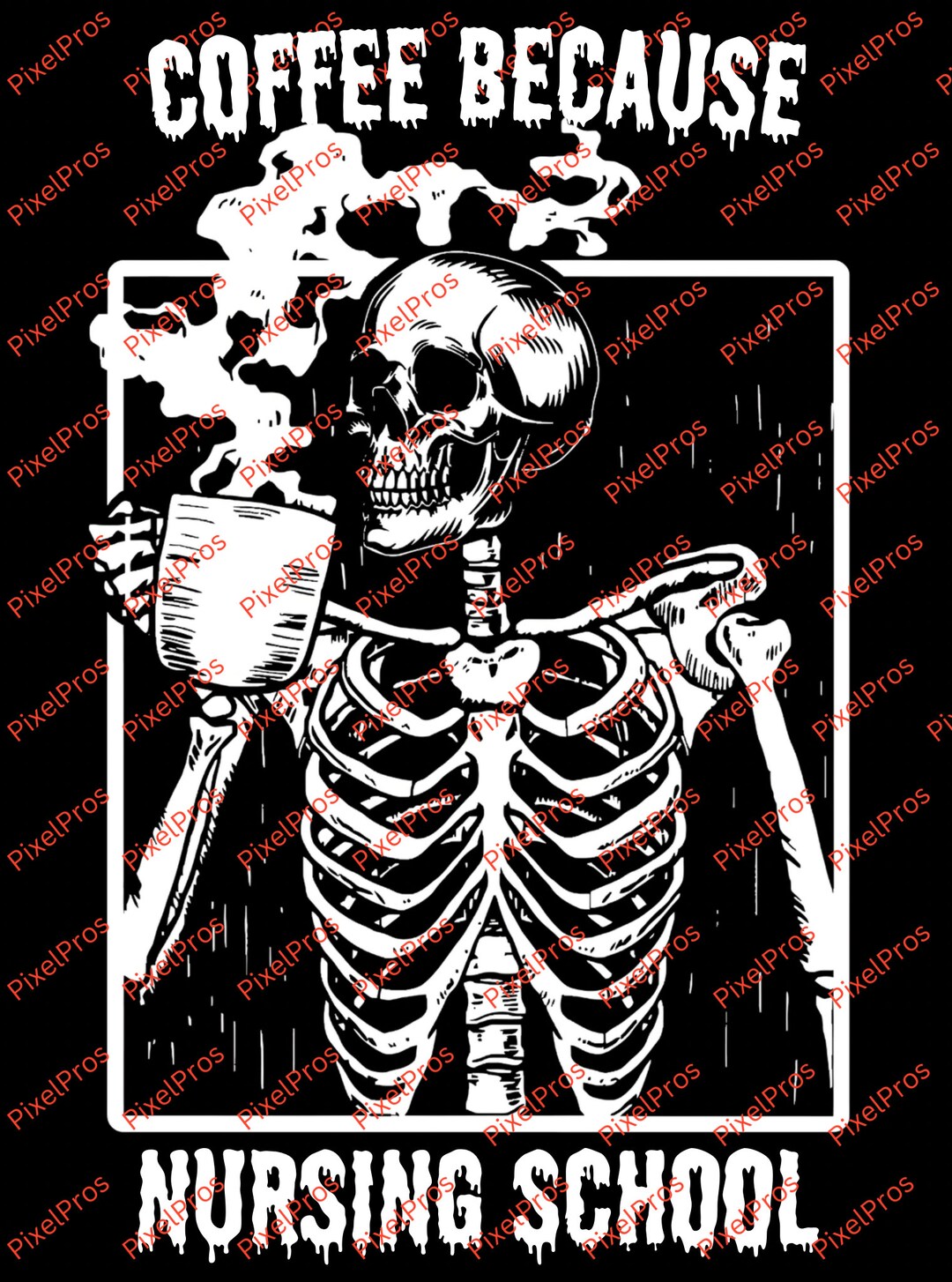 Skeleton Nursing School Coffee PNG, Skeleton Iced Coffee PNG, Halloween ...