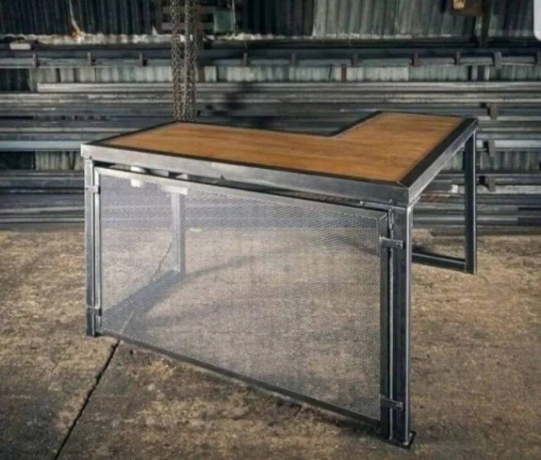 Custom Made Metal L-shaped Desk Industrial Style Office - Etsy