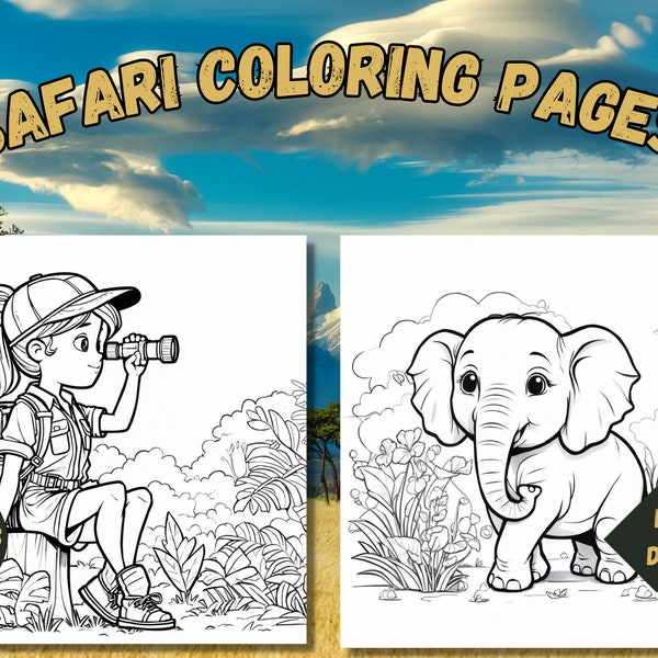 Safari Coloring Pages - Etsy