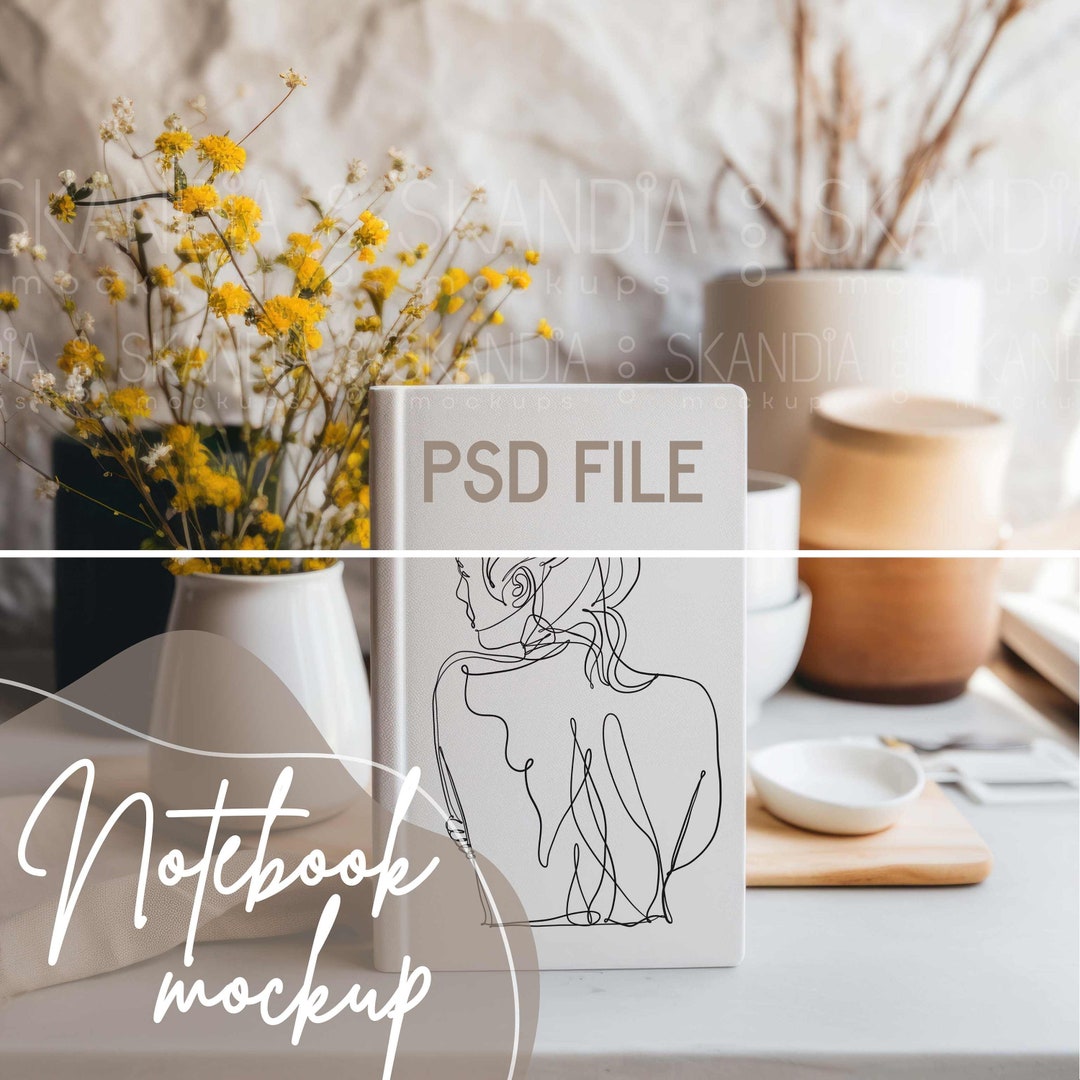 Hardcover Journal Mockup, Notebook Cover, Blank Diary Book Design ...