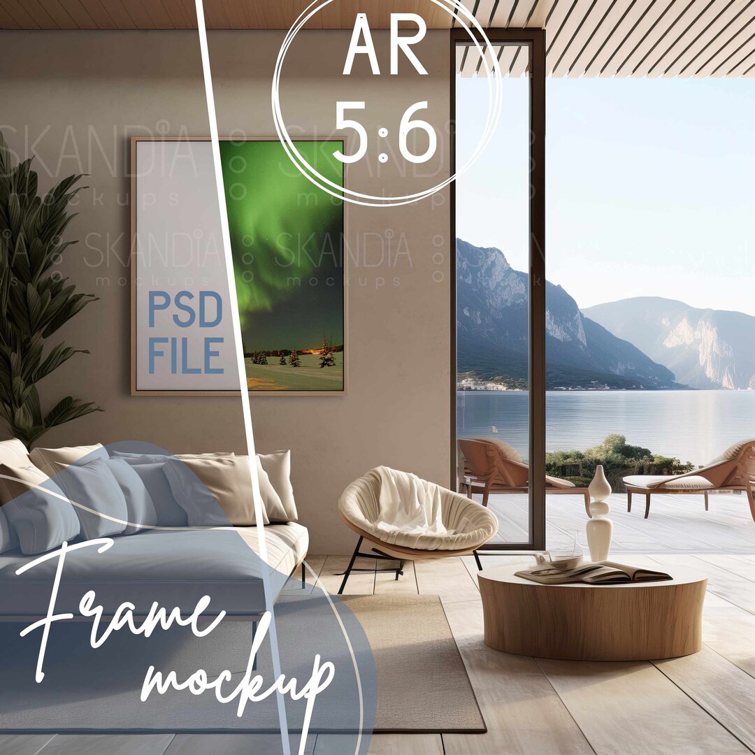 White Blank Frame Interior Mockup, Luxurious Villa Wall Art Print ...