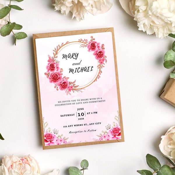 Editable Pdf Wedding Invitation - Etsy