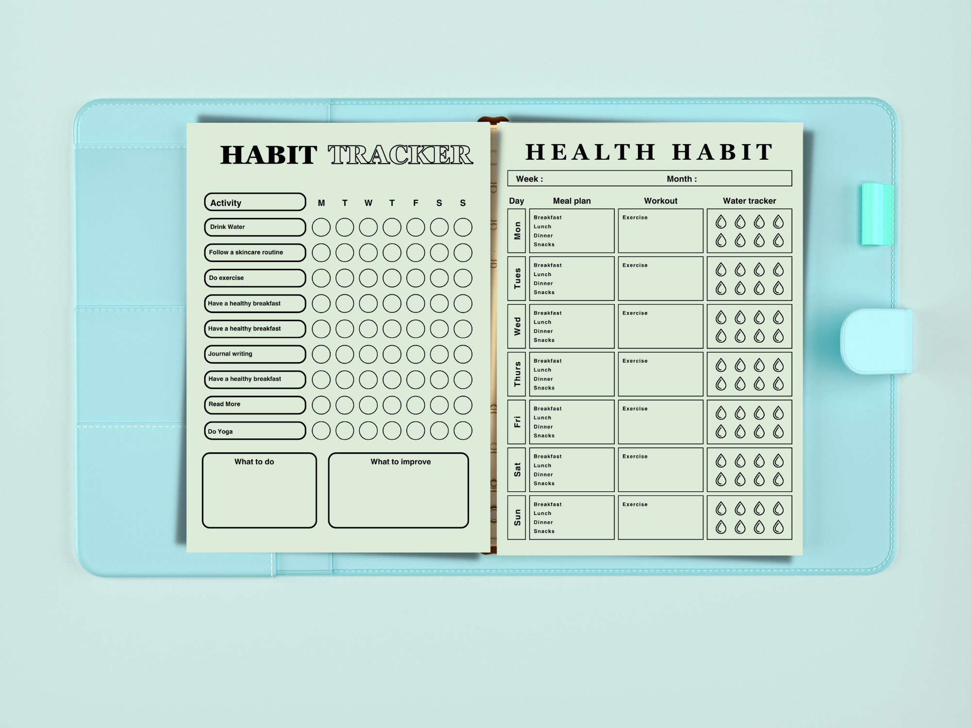 Creative Doodle Habit Tracker Planner Printable PDF Daily Habit Journal ...