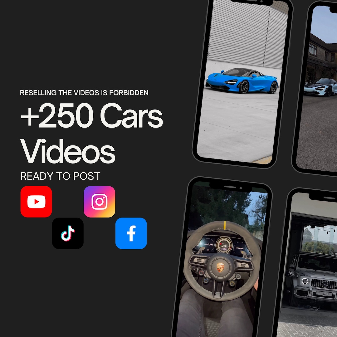 250 Car Video Clips: Exclusive Content for Tiktok and Instagram Cars in ...