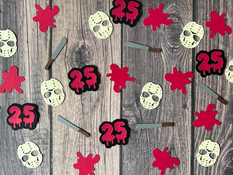 Custom Jason Voorhees Birthday Banner, Confetti, Cake Topper Bundle ...