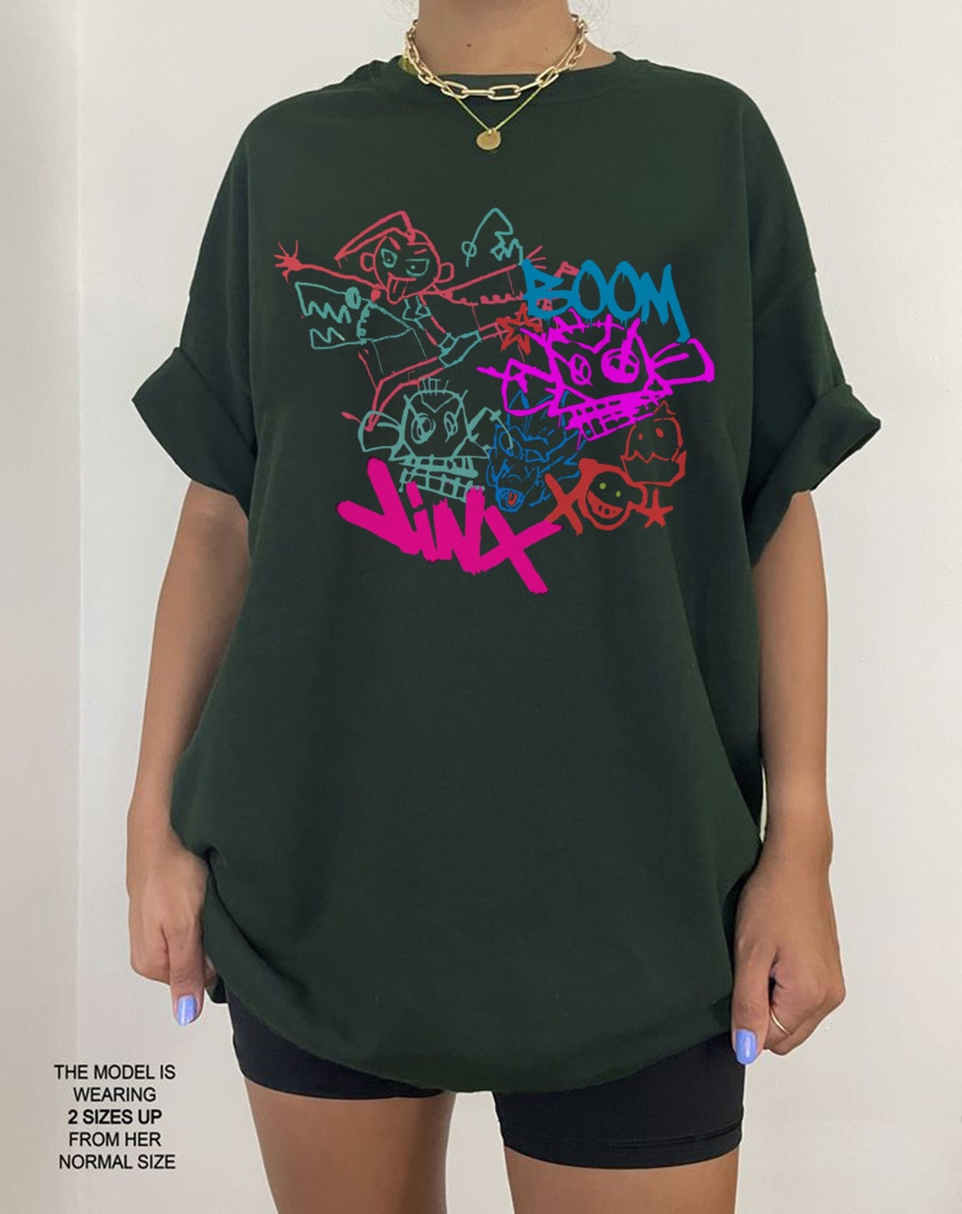 Jinx Graffiti Arcane League of Legends Shirt Jinx Vi Arcane - Etsy