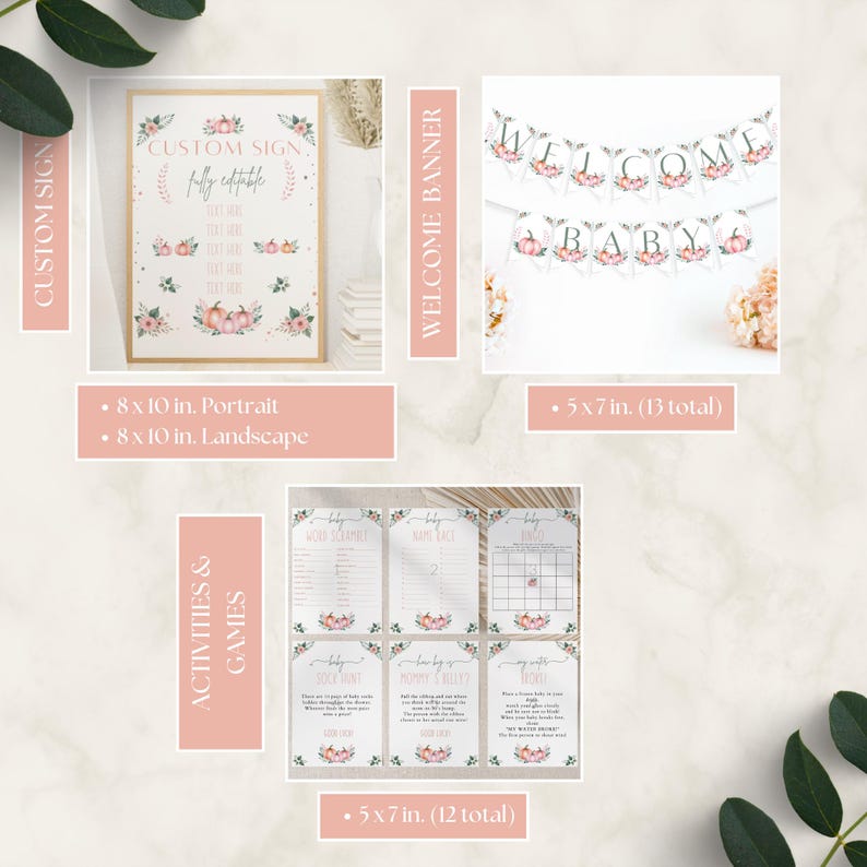 A Little Pumpkin is on Her Way! Welcome Banner | Fall | Baby Party ...