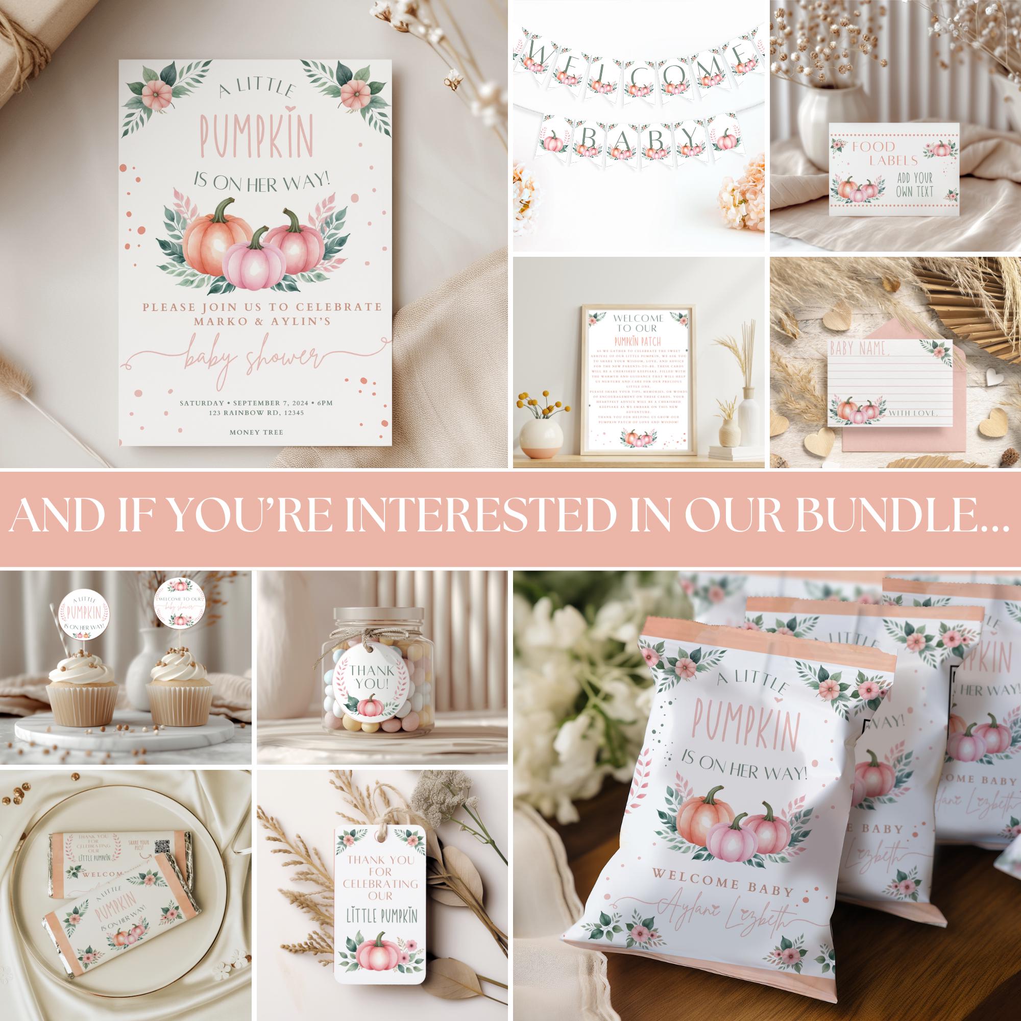A Little Pumpkin is on Her Way! Welcome Banner | Fall | Baby Party ...