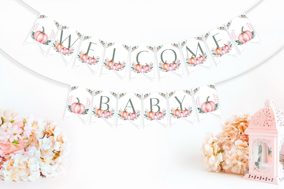 A Little Pumpkin is on Her Way! Welcome Banner | Fall | Baby Party ...