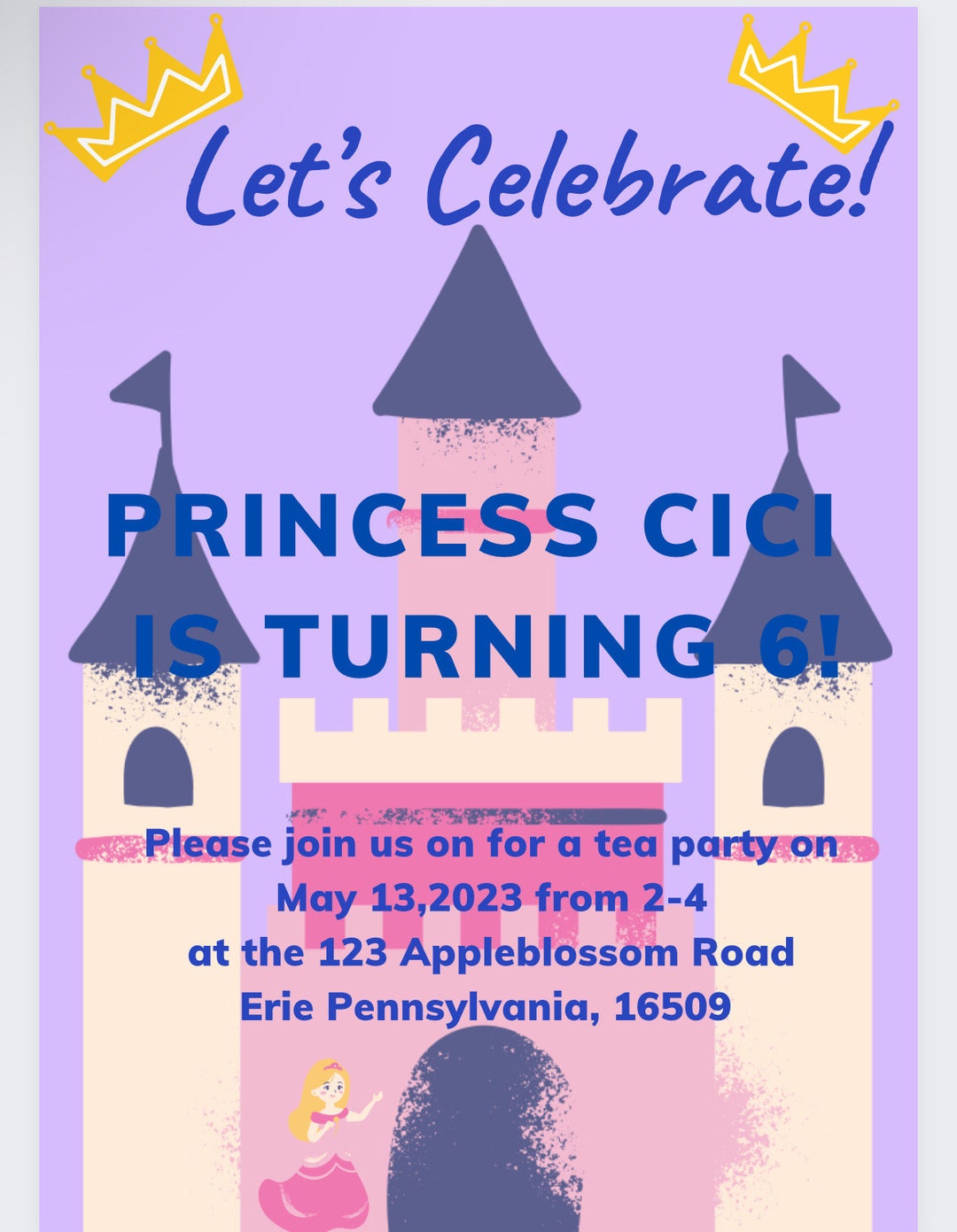Princess Party Template - Etsy