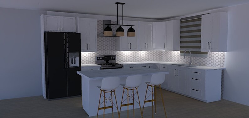 3D Kitchen Design, Kitchen, Interior Visualization, Kitchen Renovation ...