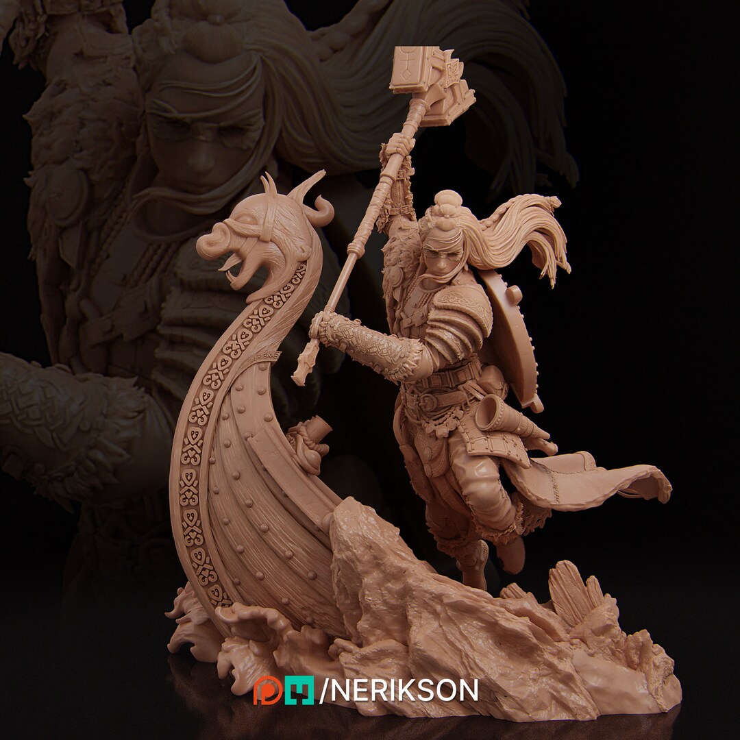 Thyra the Conqueror by Nerikson Statue Painted or Unpainted 8k Elegoo ...