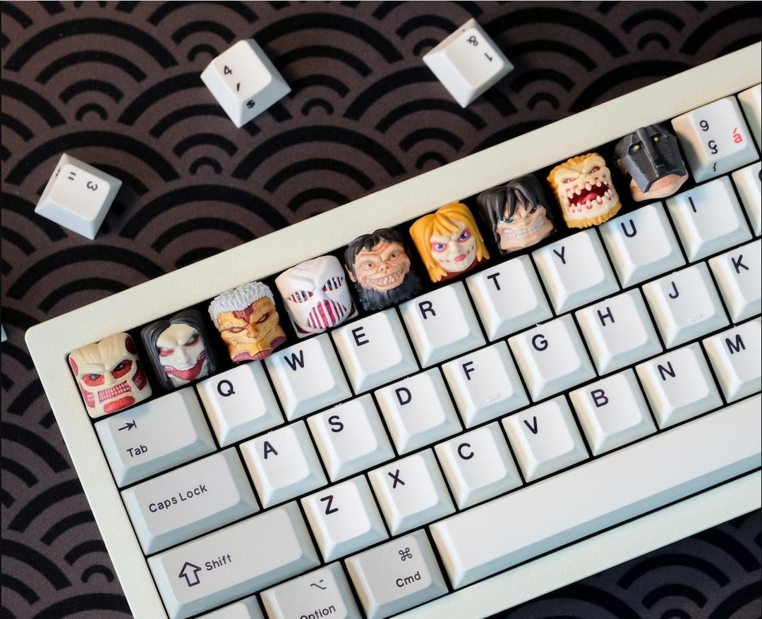 Attack on Titan Keycaps Anime Key Caps Custom Keyboard Accessories Hiko ...