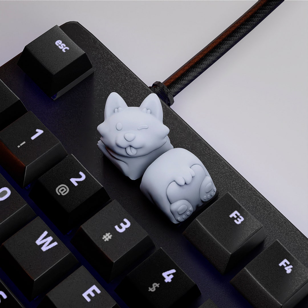 Puppy Corgi Keycaps Mechanical Keyboard Keycap Set of 2 Hiko 3D Keycap ...